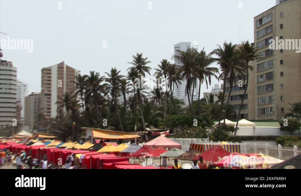 Famous Playa De Bocagrande (Bocagrande beach) in Cartagena, Colombia ...