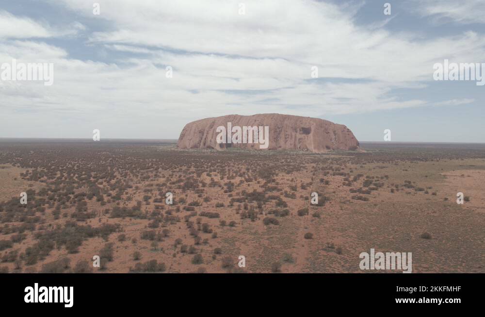Massive Sandstone Monolith Of Uluru In Red Centre. Ayers Rock In ...