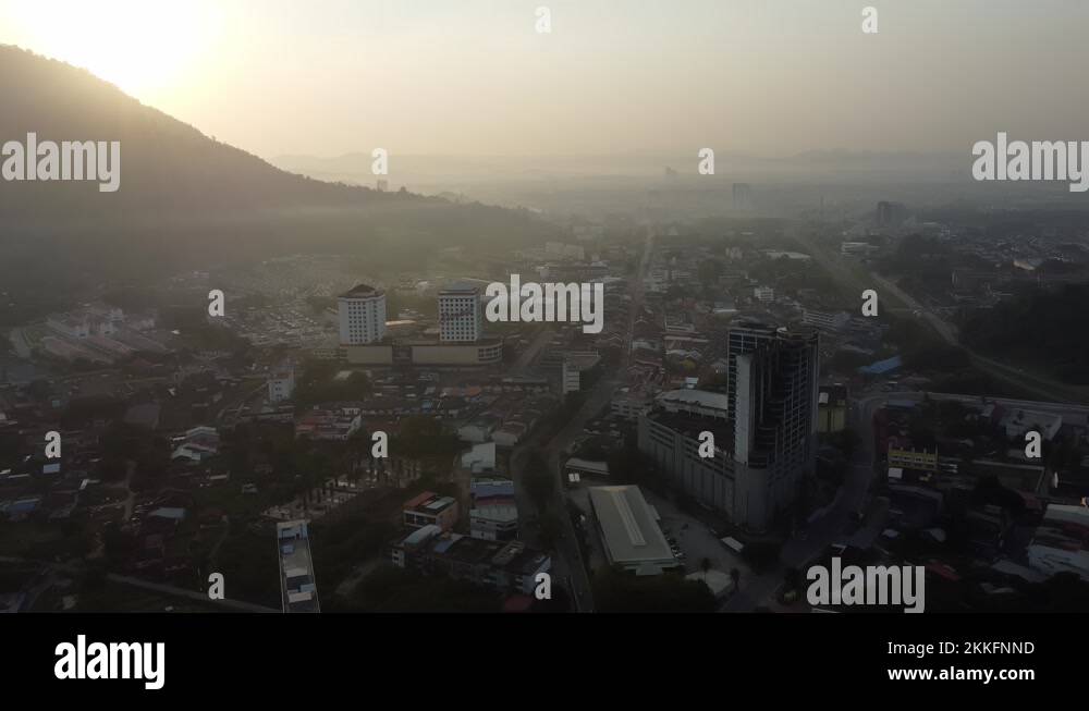 Aerial view BM tallest building Utama Plaza and BM Plaza in morning ...