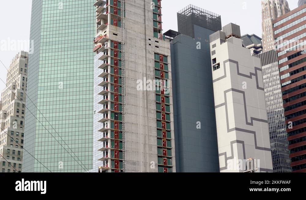 Skyscraper construction in Downtown. Building a skyscraper Stock Video ...