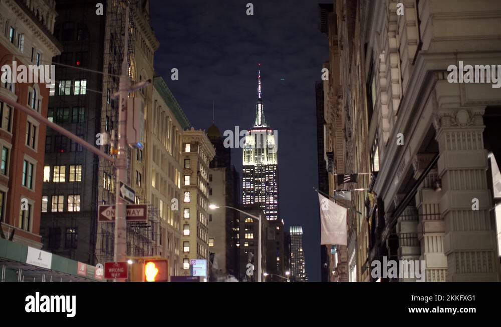 Empire State Light Show in Manhattan, New York City Stock Video Footage ...