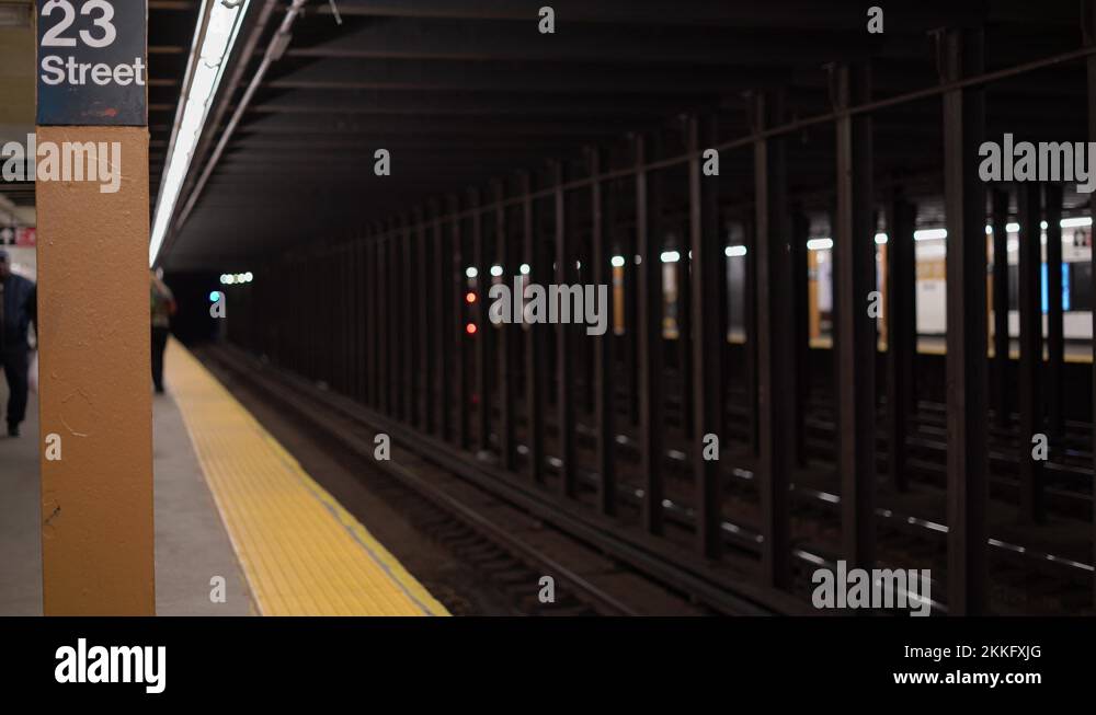 23rd Street Subway Station Underground Metro stop. NYC Subway platform ...