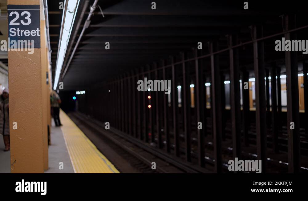 23rd Street Subway Station Underground Metro stop. NYC Subway platform ...
