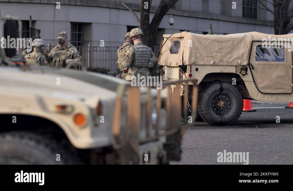 National Guard Checkpoint RF Washington DC Lockdown Stock Video Footage ...