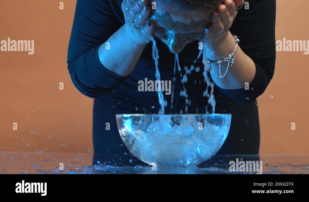 Washing the clay mask off the face. Full HD 60FPS Slow Motion Stock ...