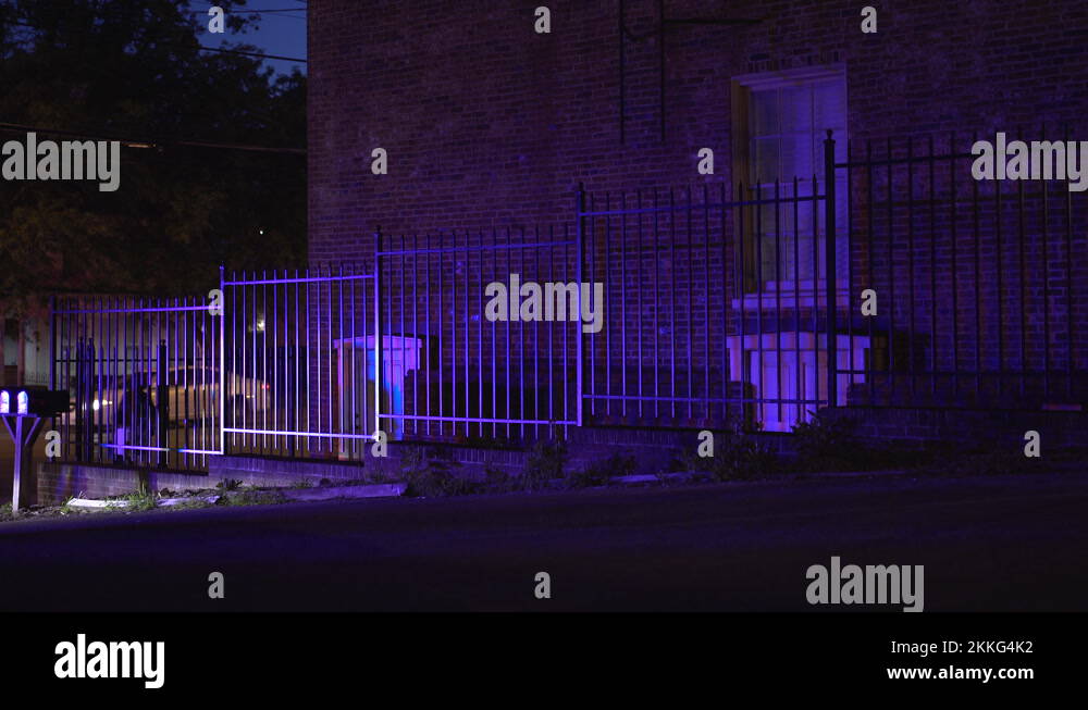 Police lights flashing background on apartment building 4k Stock Video ...