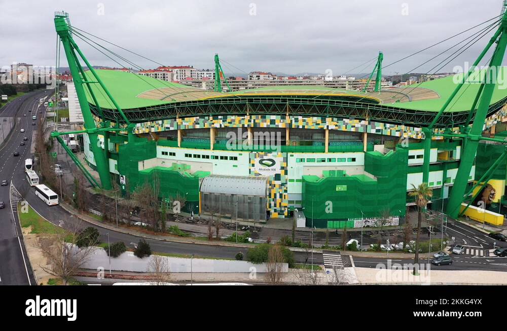 Estadio Jose Alvalade - Drone Flying Towards Logo Of Jose Alvalade ...
