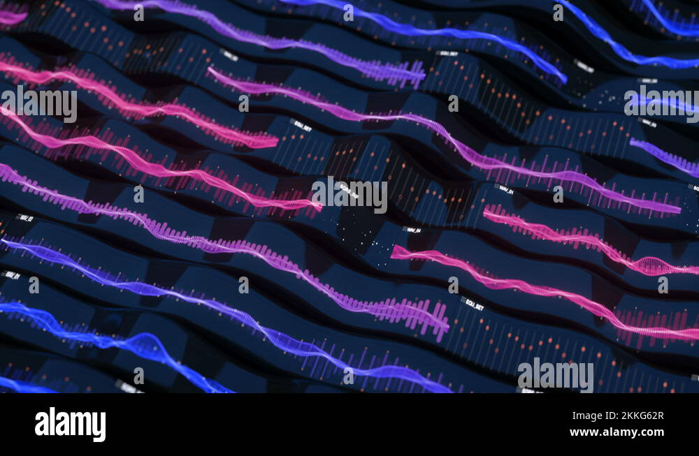 Neon sound equalizer 3D render seamless VJ loop animation Stock Video ...