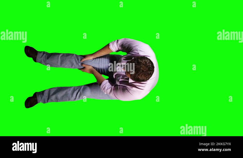 Men Knee Pain Full Body Greenscreen Stock Video Footage - Alamy