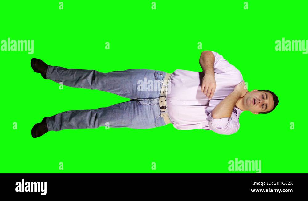 Young Men Shoulder Pain Full Body Greenscreen Stock Video Footage - Alamy