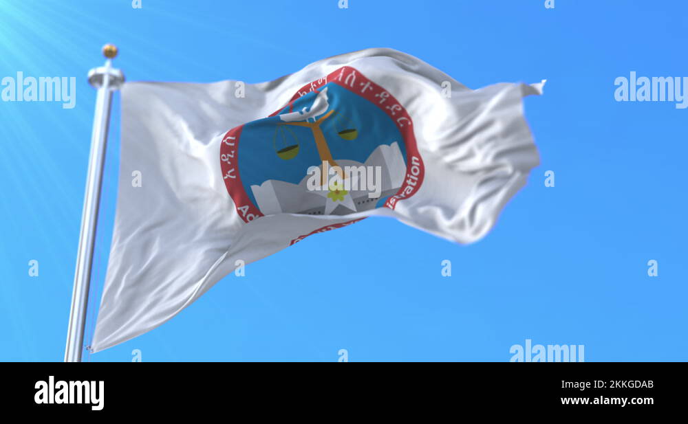 Flag of Addis Ababa, capital city of Ethiopia. Loop Stock Video Footage ...