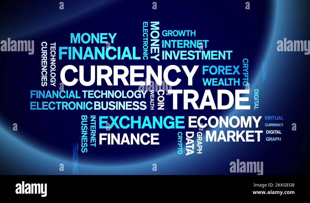 4k Currency Trade Animated Tag Word Cloud,Text Design Animation ...
