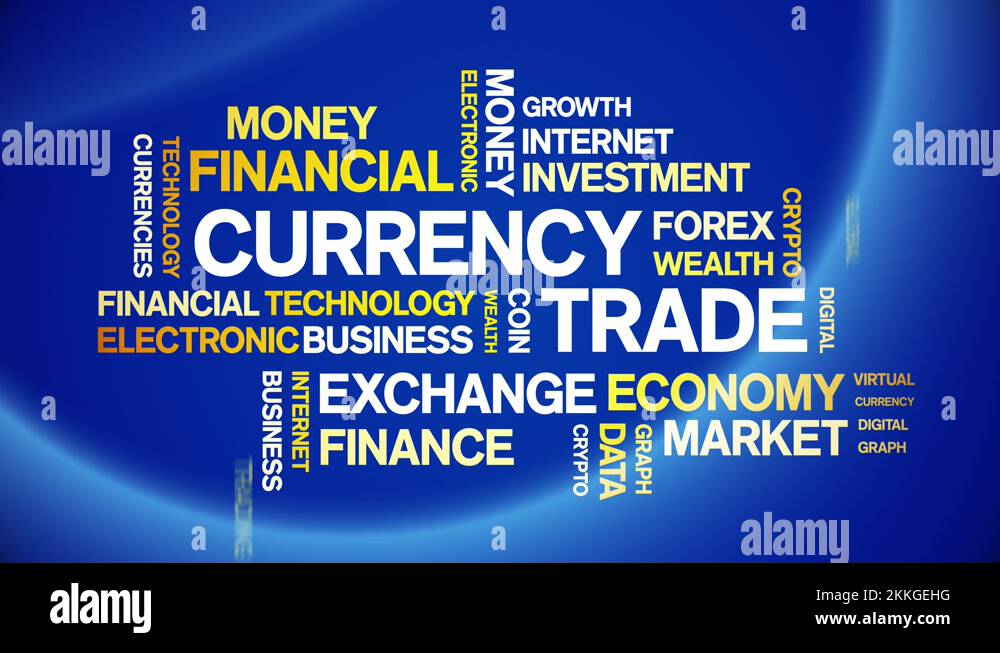 4k Currency Trade Animated Tag Word Cloud,Text Design Animation ...