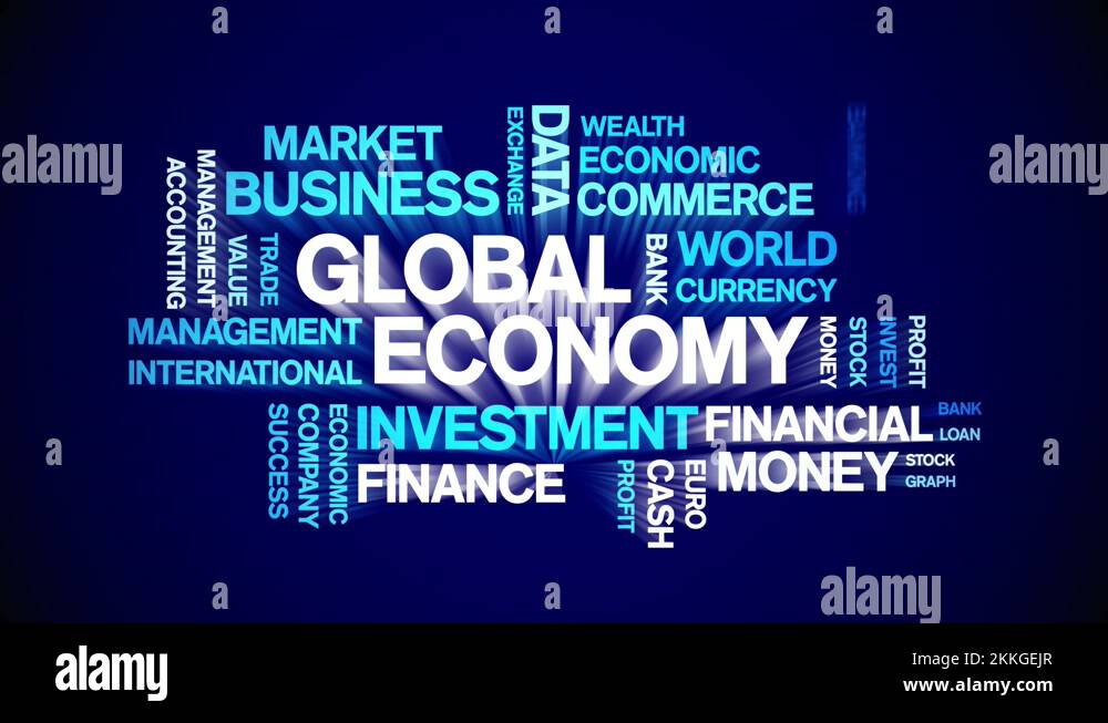4k Global Economy Animated Tag Word Cloud,Text Design Animation ...