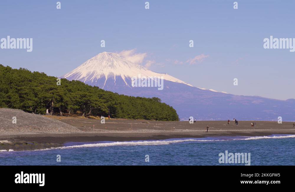 Iconic view of pine forest and Mt. Fuji at Miho no Matsubara in Japan Stock Video Footage - Alamy