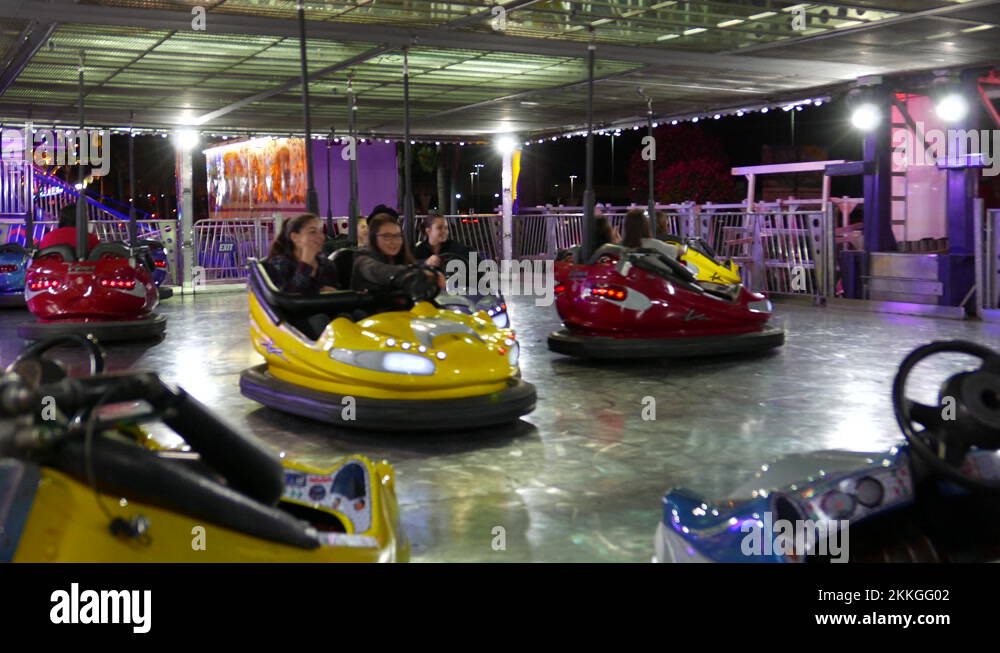 People playing bumper car at the West Coast Amusements Carnival with 4k ...