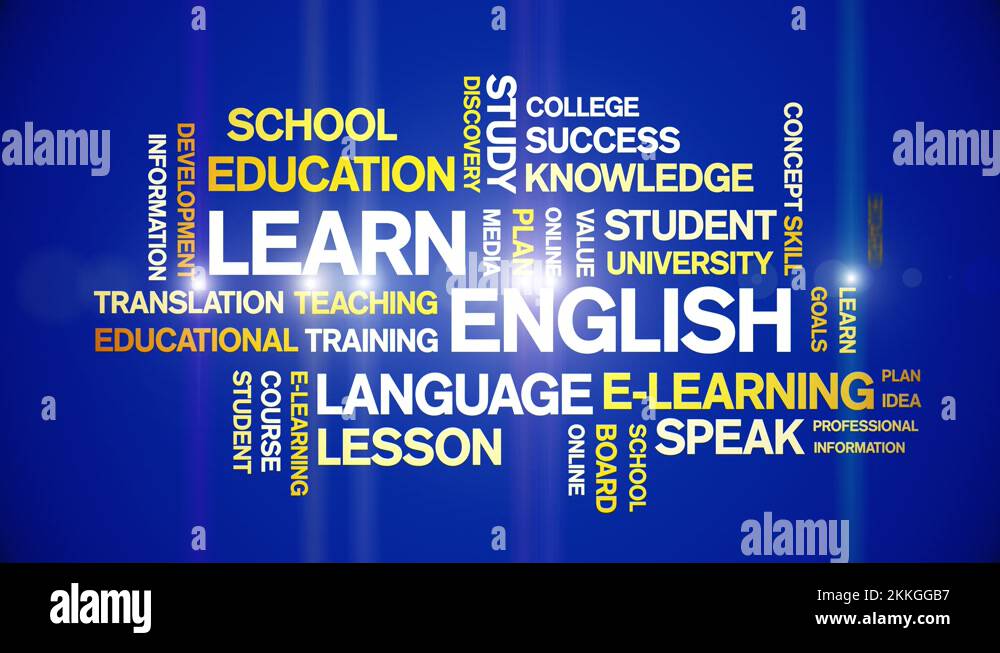4k Learn English Animated Tag Word Cloud,Text Design Animation seamless ...