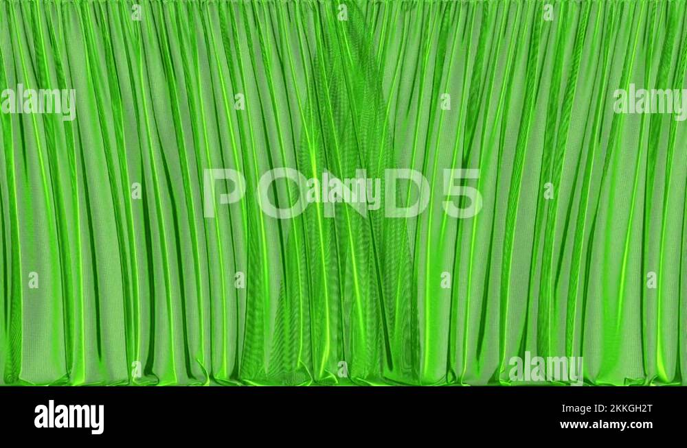Green transparent window curtains 3D animation rendered as PNG RGB ...