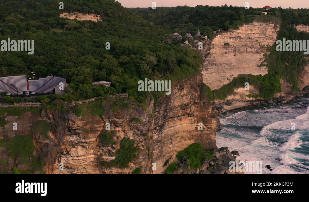 Uluwatu Kecak and Fire Dance stadium on top of scenic cliffs of Bali at ...