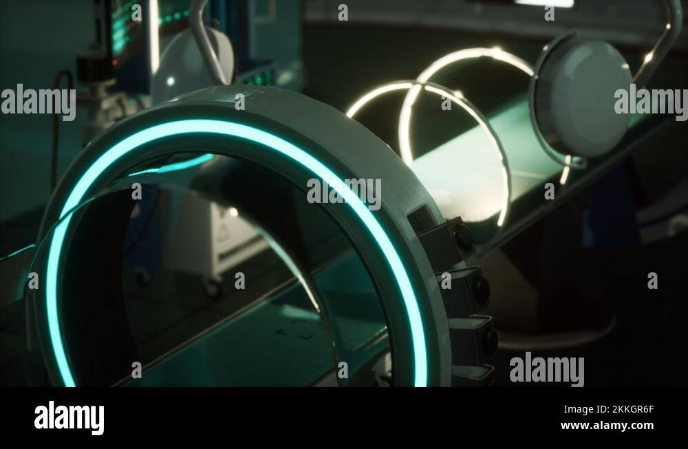 futuristic sci fi MRI Scanner medical equipments in hospital Stock ...