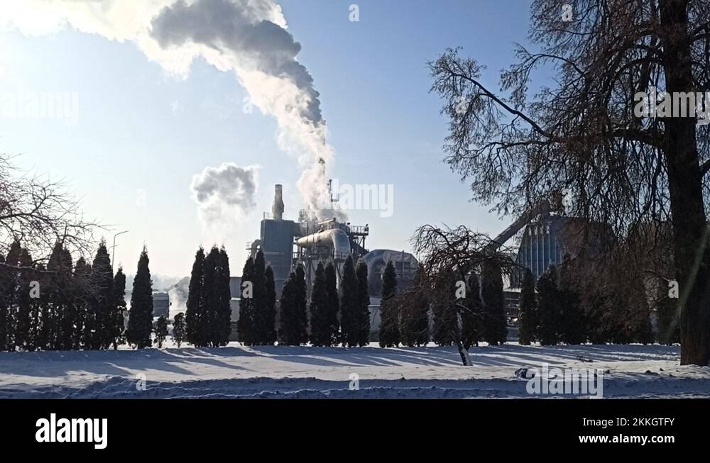 Chimneys Of Power Plant With Huge Smoke. Air Pollution Concept in ...