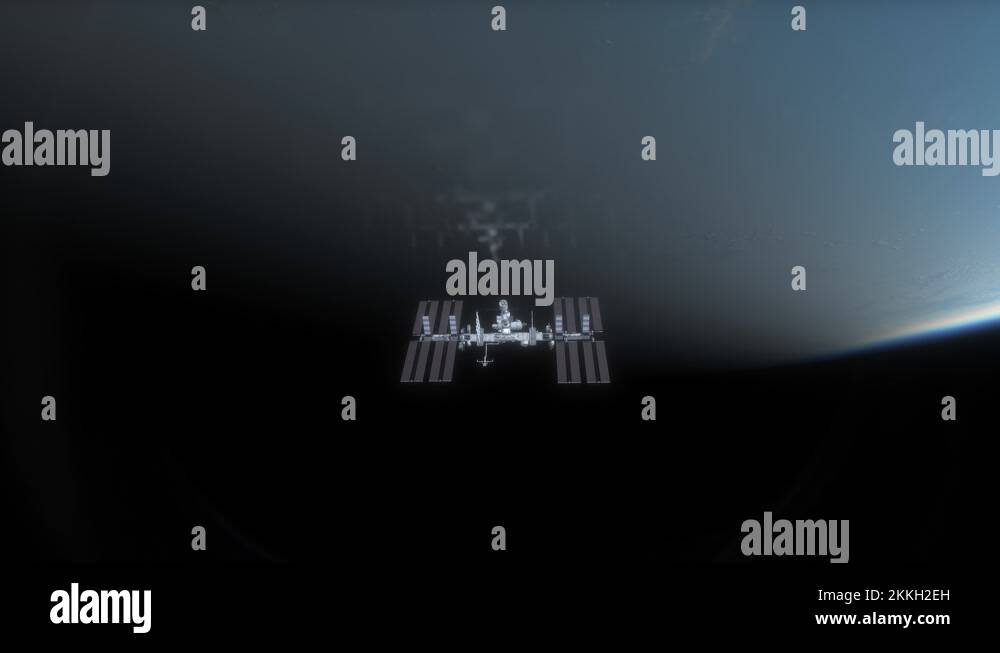 An animation of the International Space Station as it slips into the ...