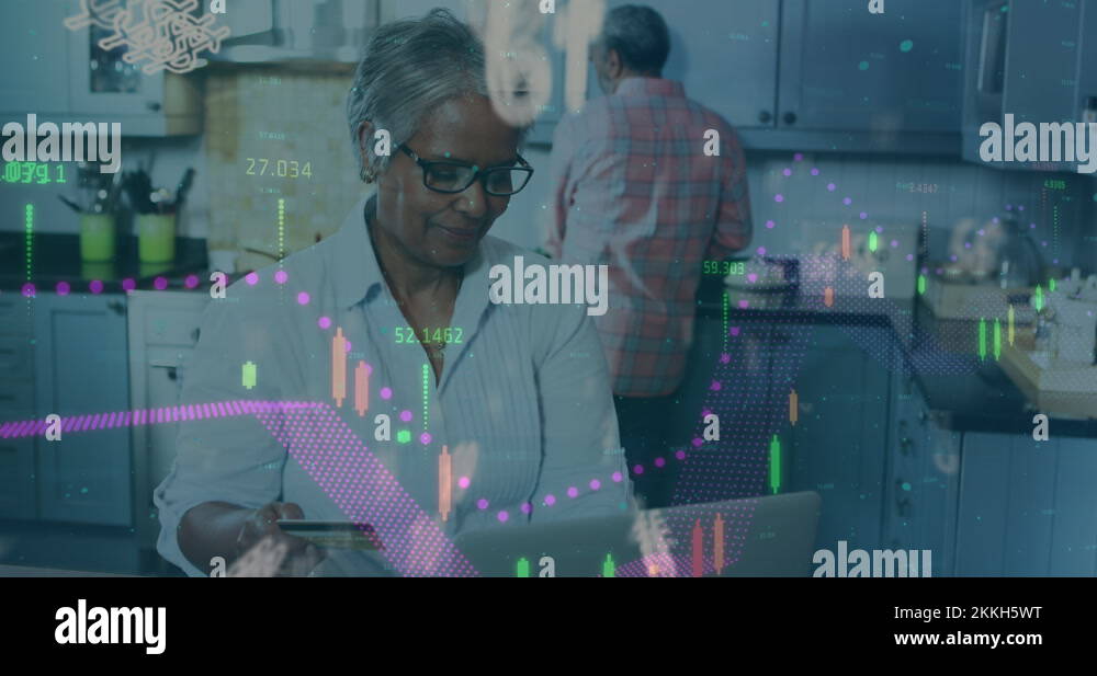 Animation statistics recording over woman Stock Videos & Footage - HD ...