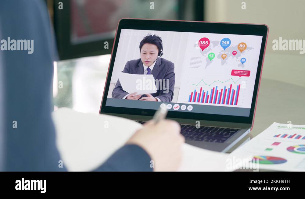 Video conference concept. Web meeting. Telemeeting. Webinar Stock Video ...