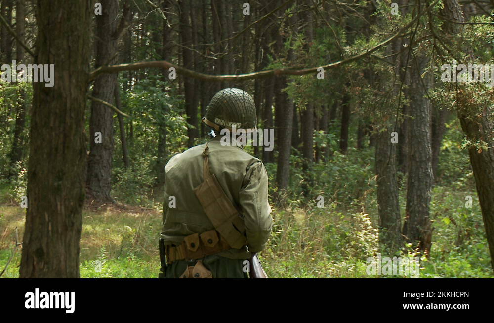 WW2 U.S. Army G.I. Soldier circa 1944 in Europe with M-1 Garand Stock ...