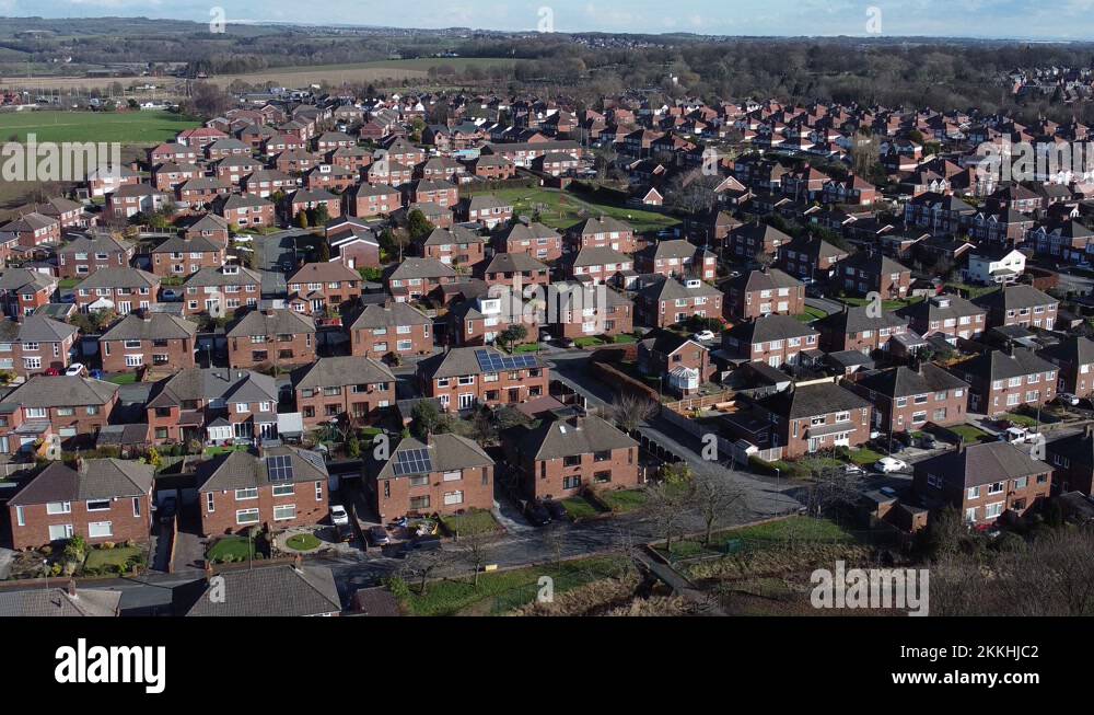 Typical Suburban village residential neighbourhood Manchester townhouse ...