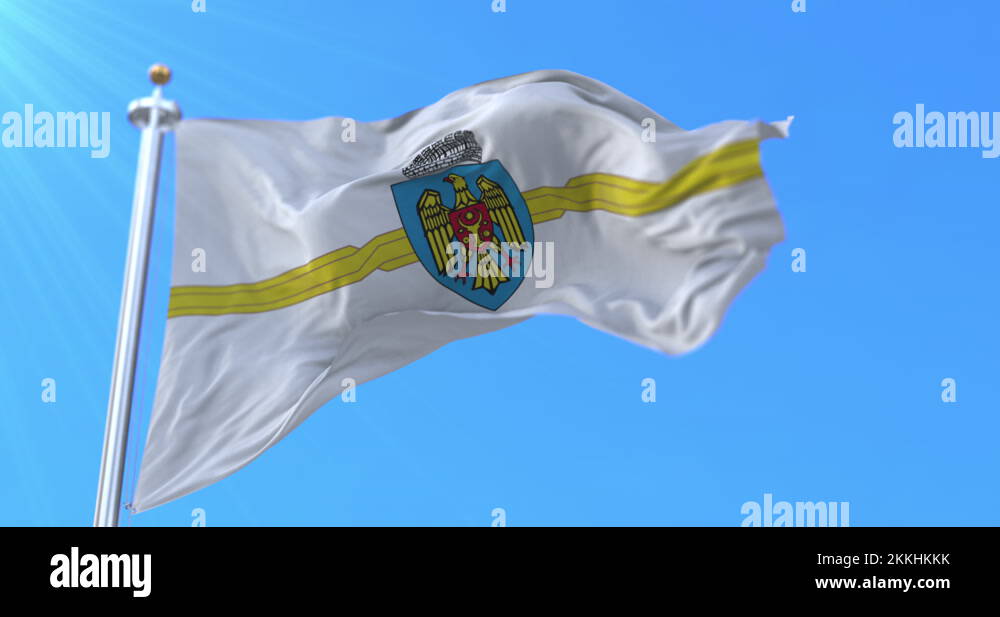 Flag of Chisinau, capital city of Republic of Moldova. Loop Stock Video ...