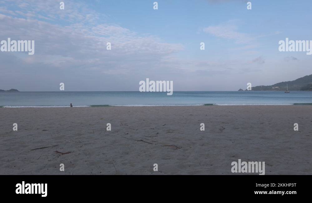 Summer video 4k of the beach with coconut palm tree in sunshine daytime ...