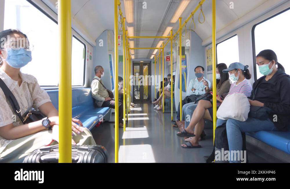 Bangkok,Thailand : POV inside the bangkok skytrain system with some ...