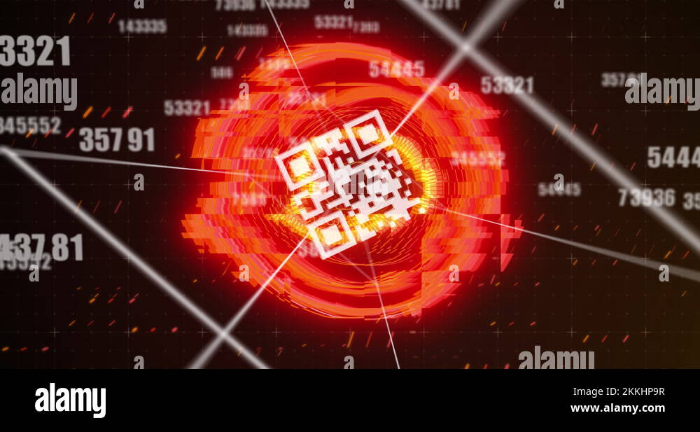 Animation of qr code, scope scanning and numbers changing over grid in ... Animation of qr code, scope scanning and numbers changing over grid in ...