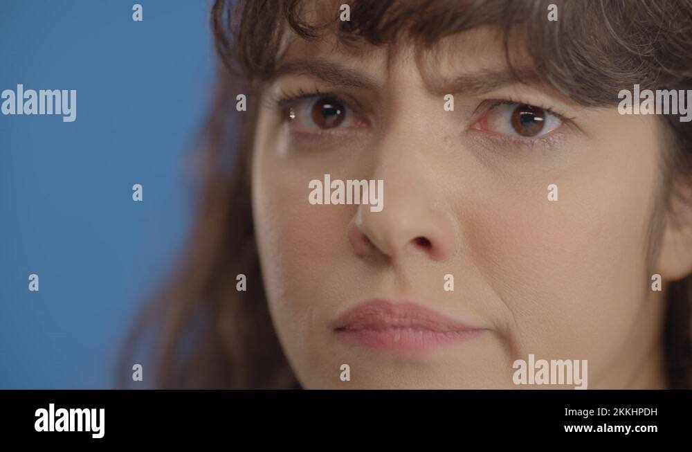 A very close view of an angry woman's lips and eyes Stock Video Footage ...