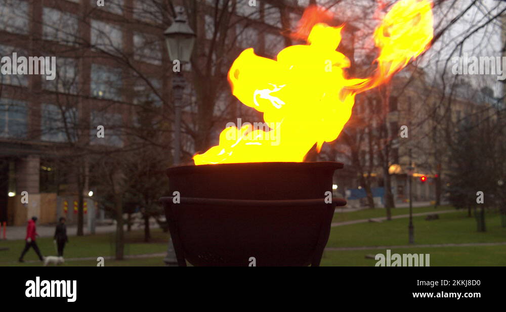 Memorial in Helsinki. Eternal flame burning to celebrate Finland's ...