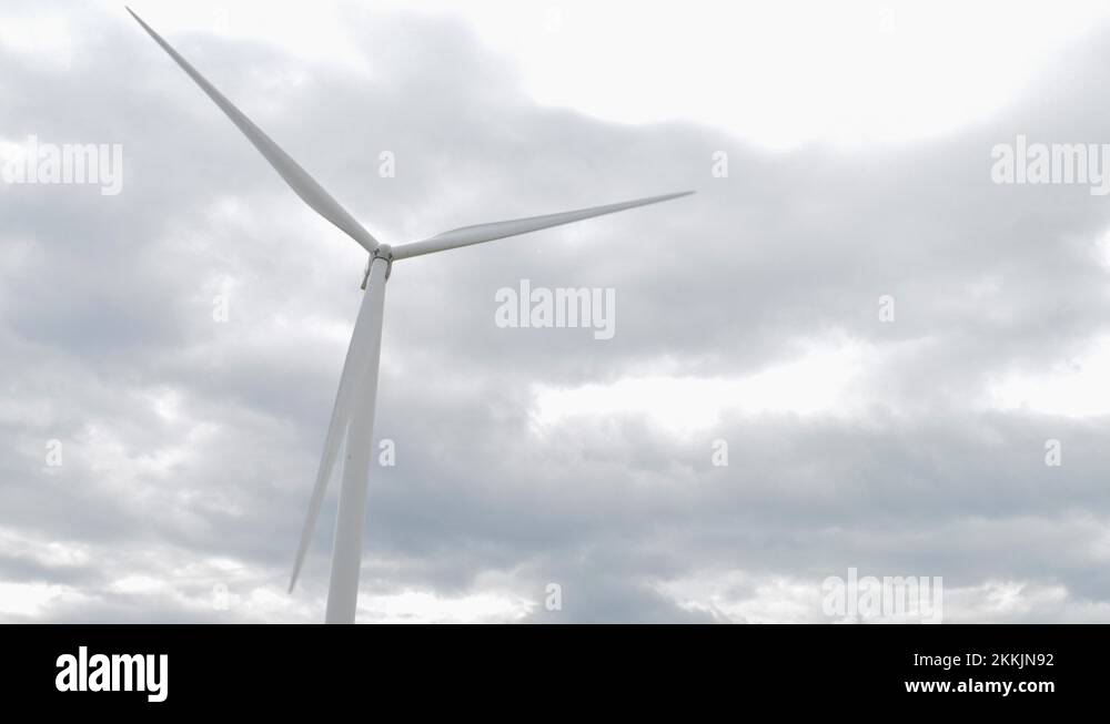 Wind turbine construction with rain cloudy on sky Stock Video Footage ...