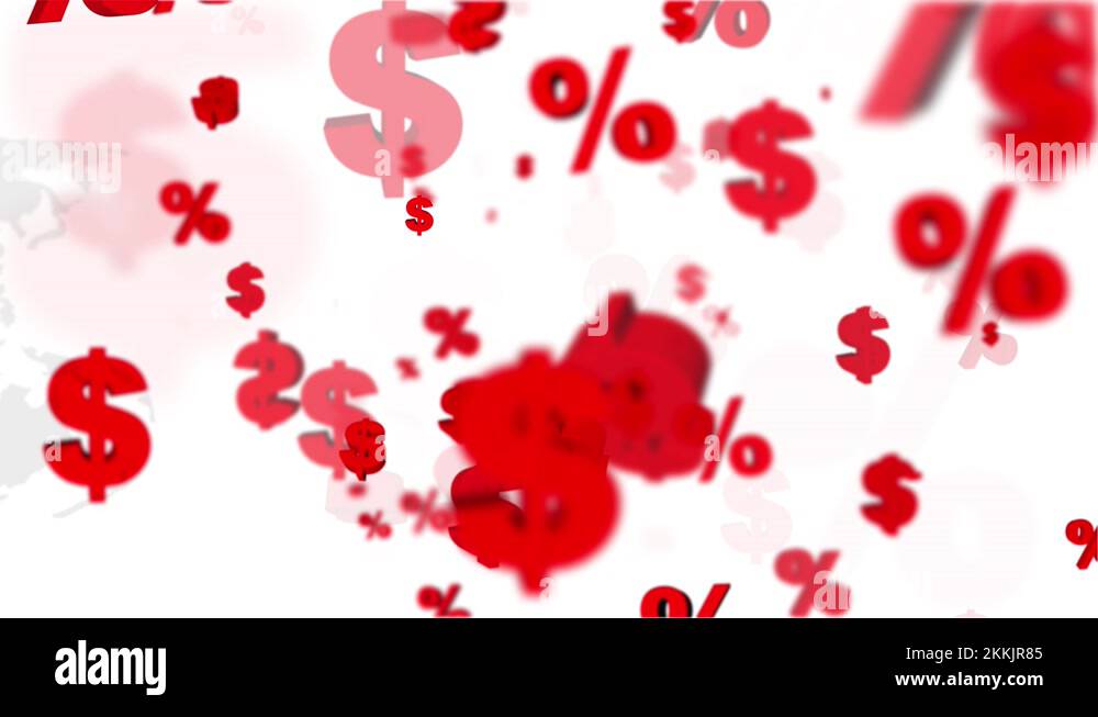 Dollar Currency symbol Falling.Dollars are falling on a black ...