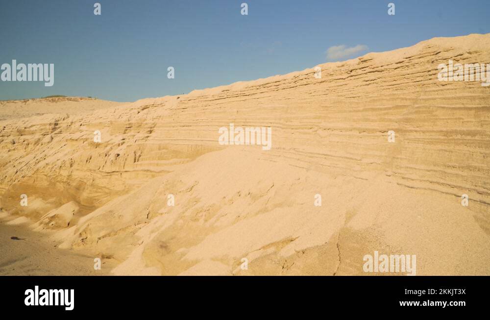 4K coastal sand erosion on beach. Sand dunes loss, climate and ...