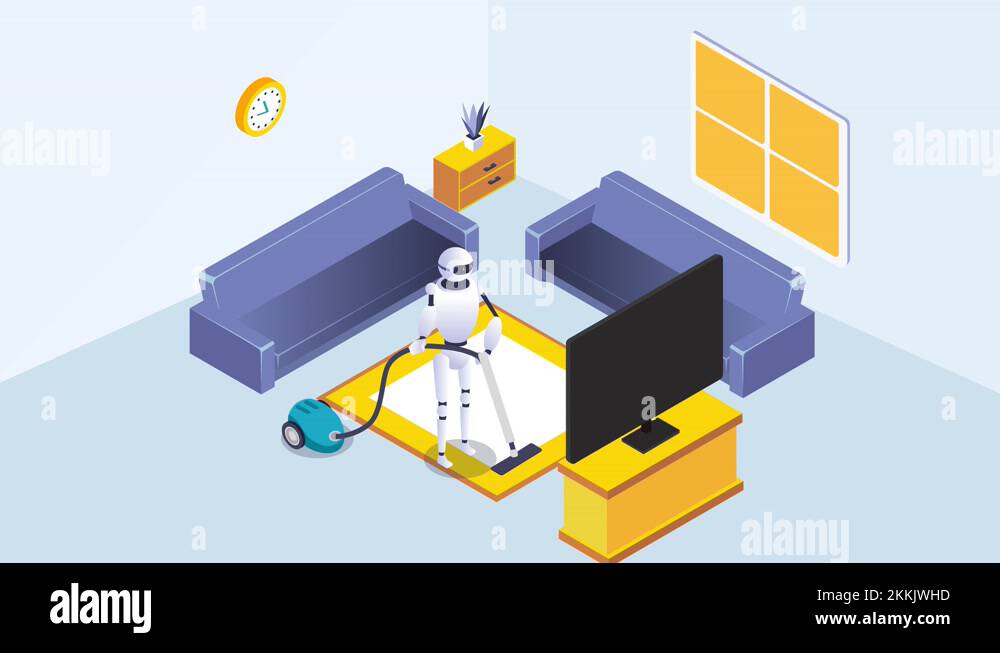 Clock vacuum cleaner character Stock Videos & Footage - HD and 4K Video ...