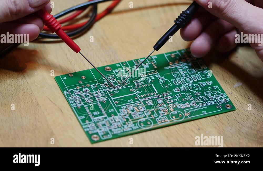 Conducting a resistance test on a motherboard Stock Video Footage - Alamy