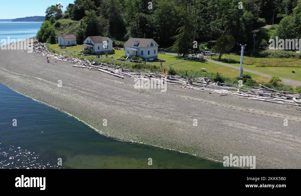 Cinematic bird's-eye tracking drone footage of Point Robinson ...