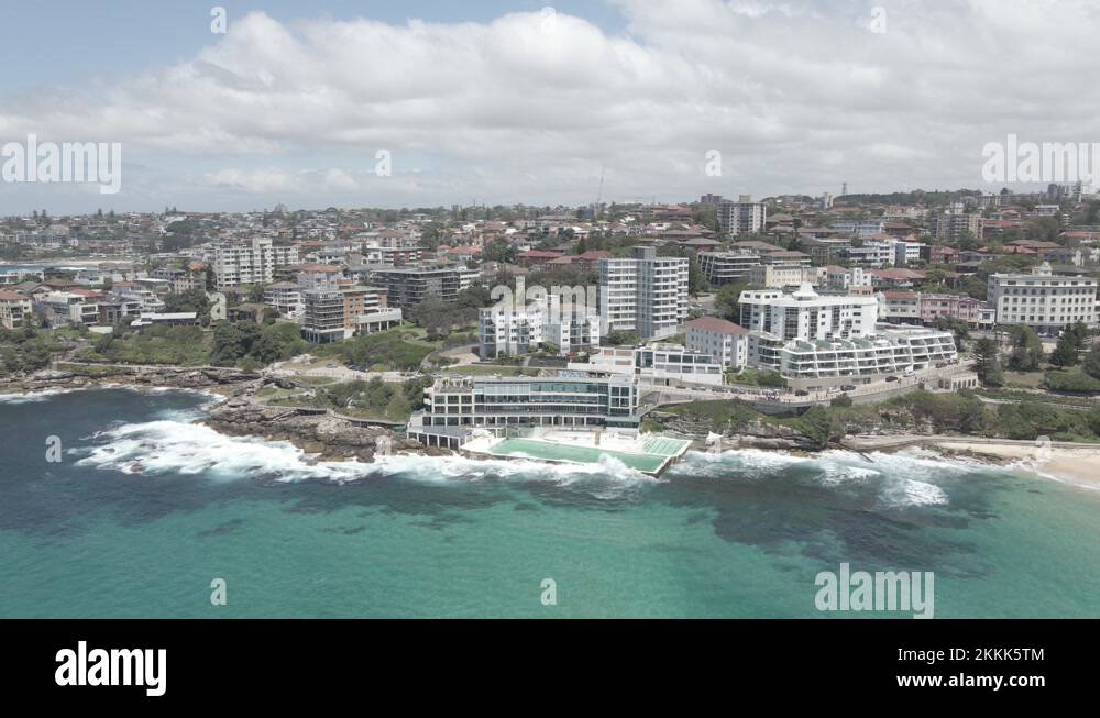 White Clouds Over Bondi Suburb And Beach - Bondi Icebergs Pool And ...