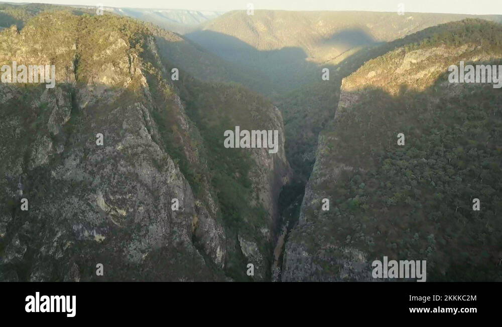 Aerial Tilt Up: Beautiful gorge at Bungonia National Park-Bungonia ...