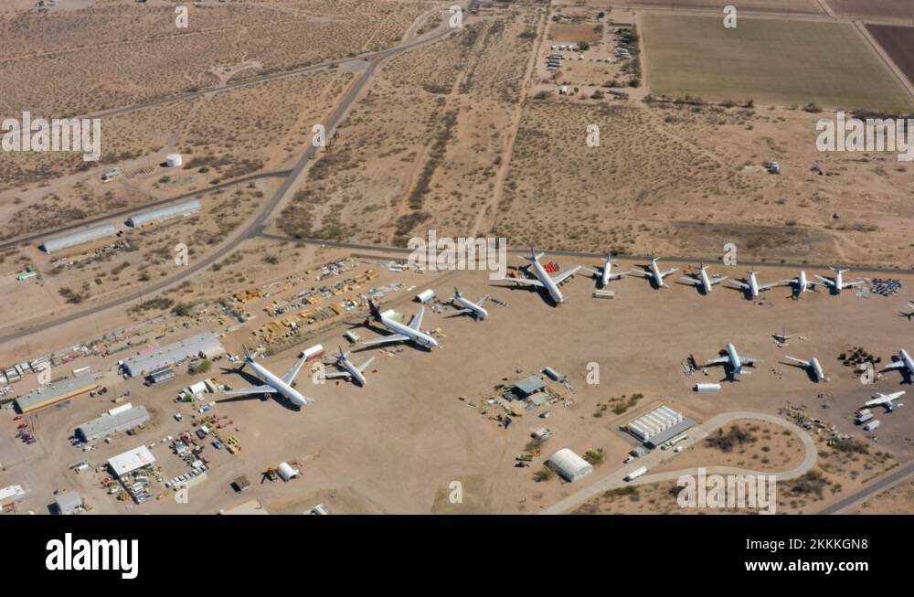 4K aerial of Pinal County Airpark airport by Tucson, Arizona, USA Stock ...