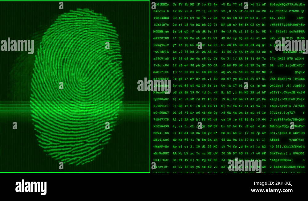 A biometric fingerprint scanner comparing scanned fingerprints to ...