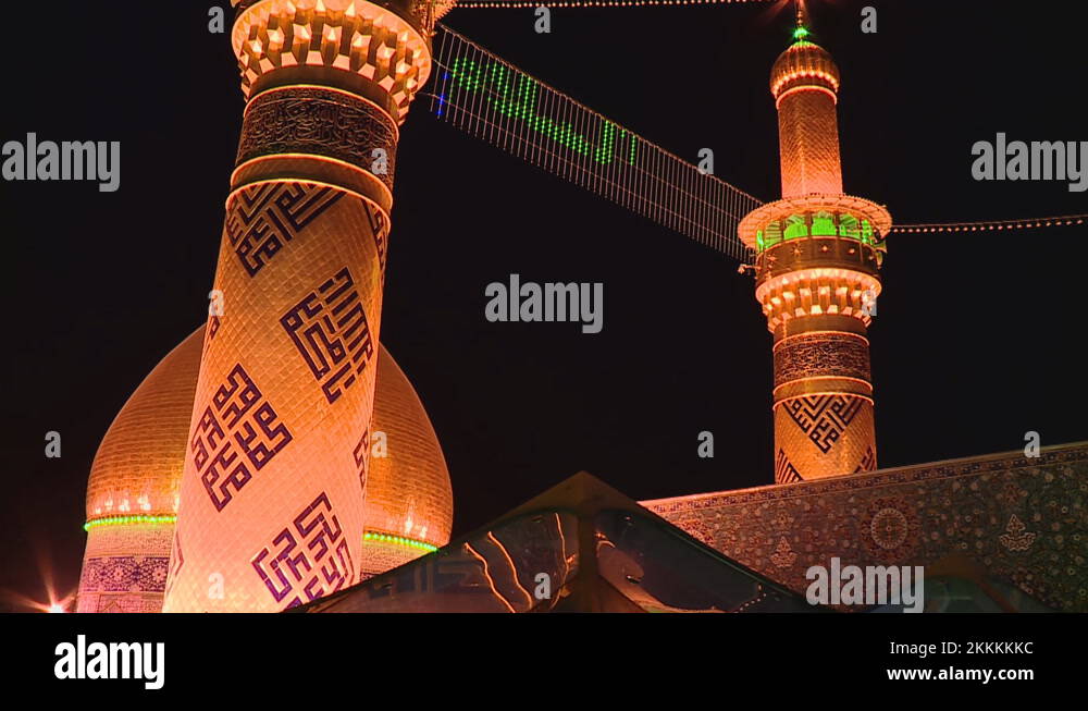 Karbala, Iraq : The shrine of Imam Abbas in Karbala, Iraq Stock Video ...