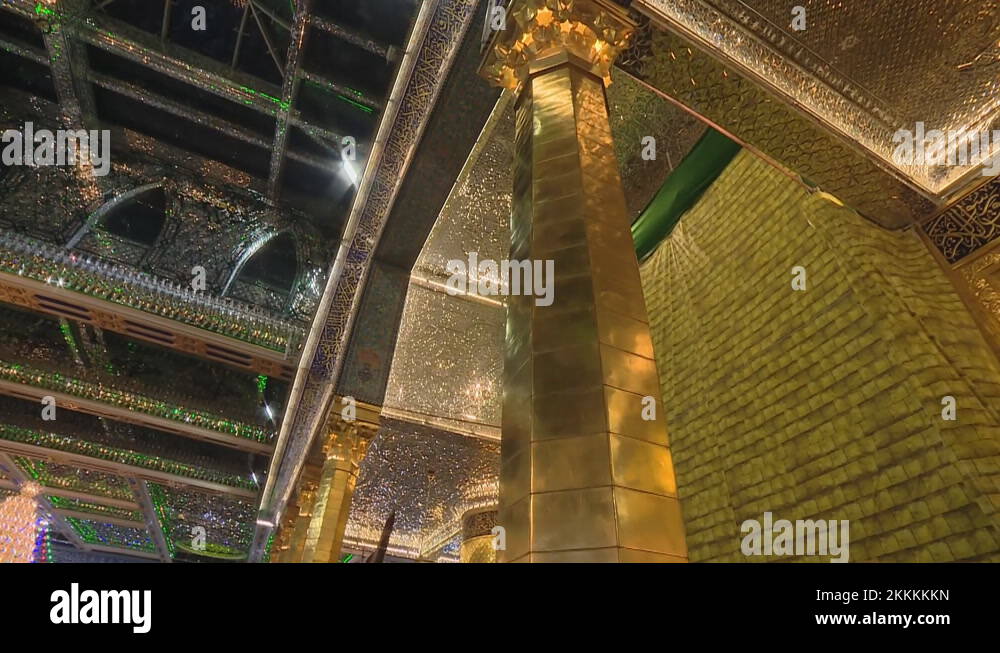 Eid ul-Fitr Namaz in Karbala. Dome mosque with the temple Stock Video ...
