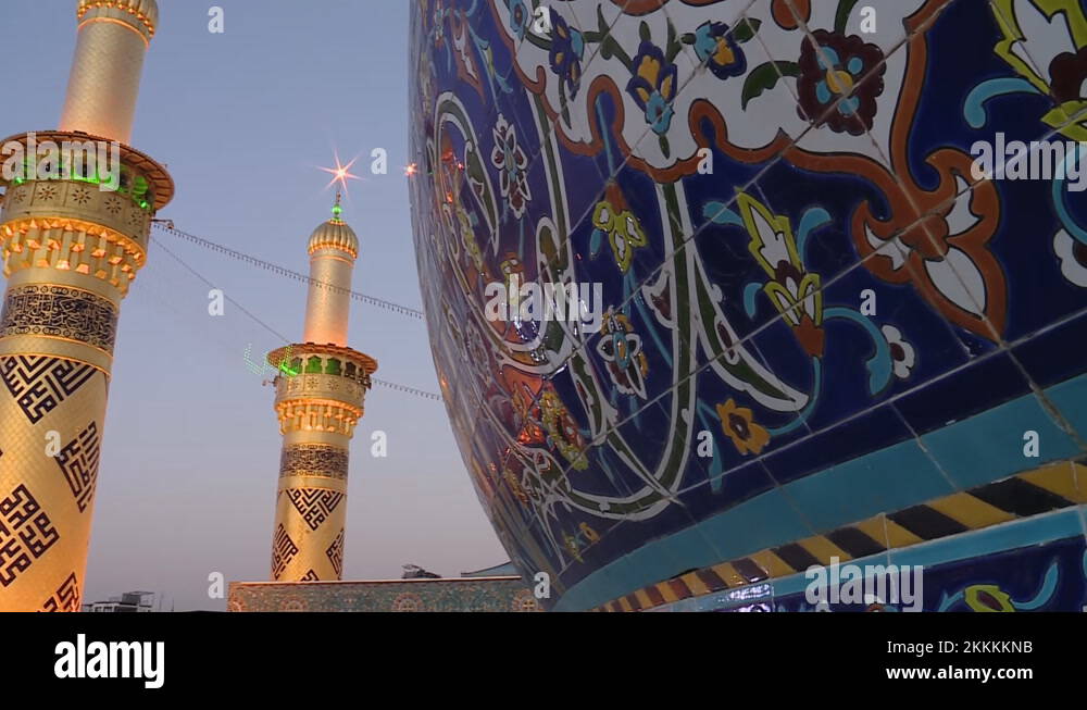 Karbala, Iraq : The shrine of Imam Abbas in Karbala, Iraq Stock Video ...