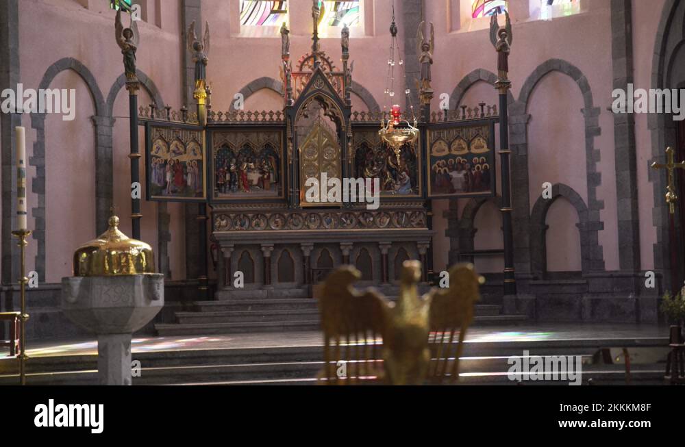 Stained glass windows altar saint Stock Videos & Footage - HD and 4K ...